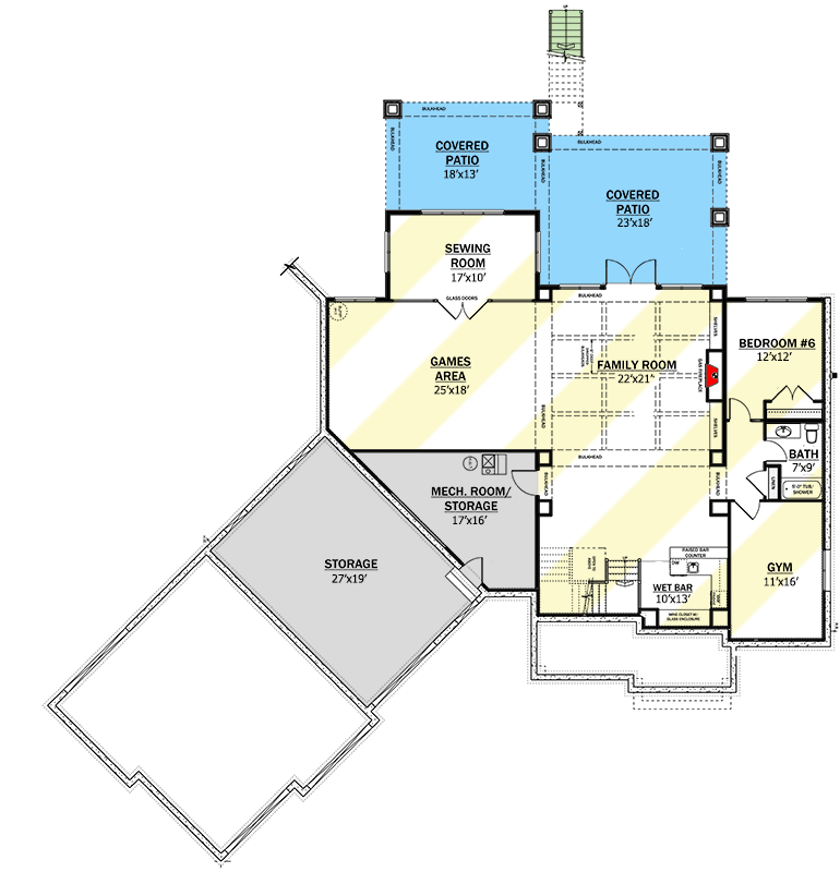 Plan 81681AB: Barrel Vaulted Bonus Room with Sun Deck