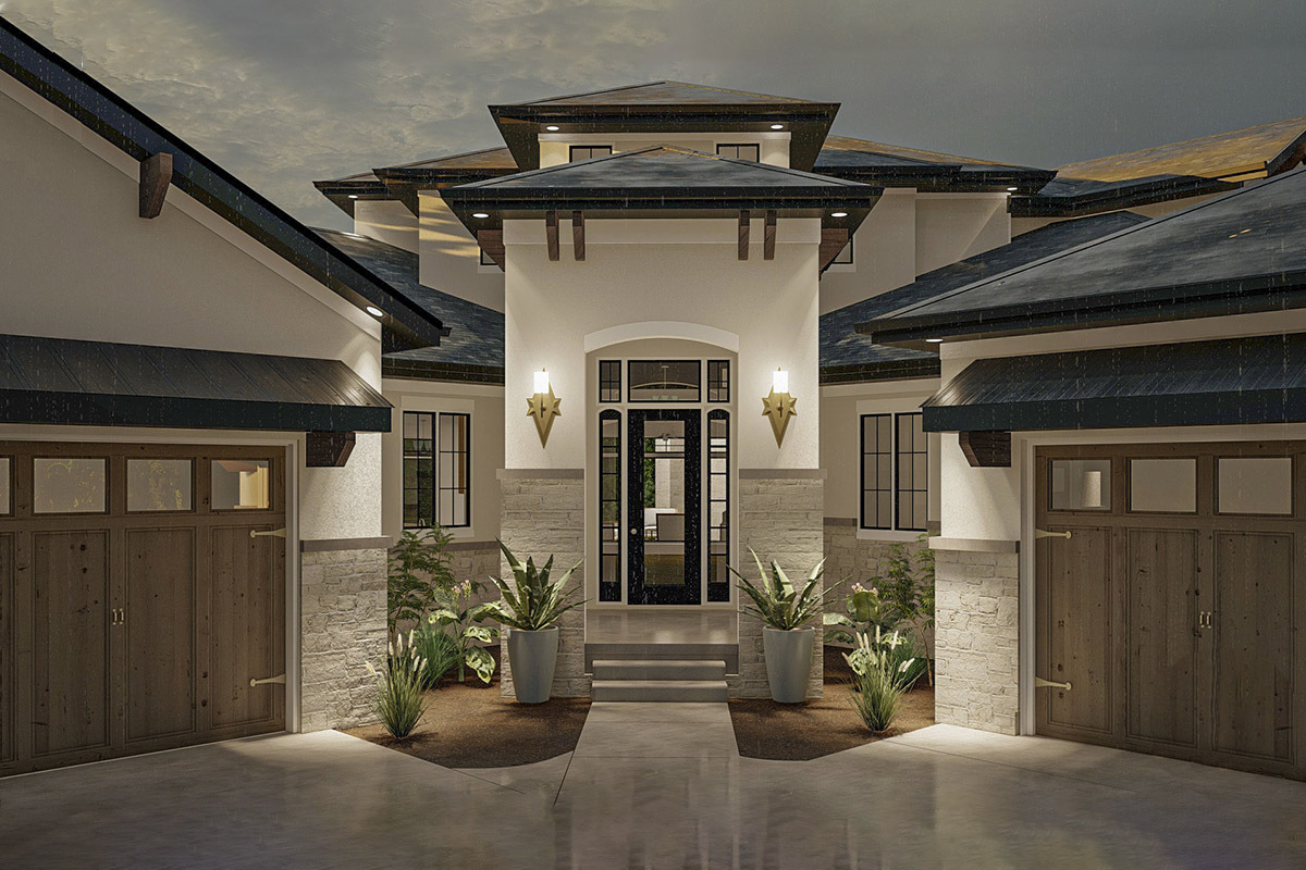 Tuscan-Inspired House Plan with Dual Garages - 62667DJ | Architectural ...