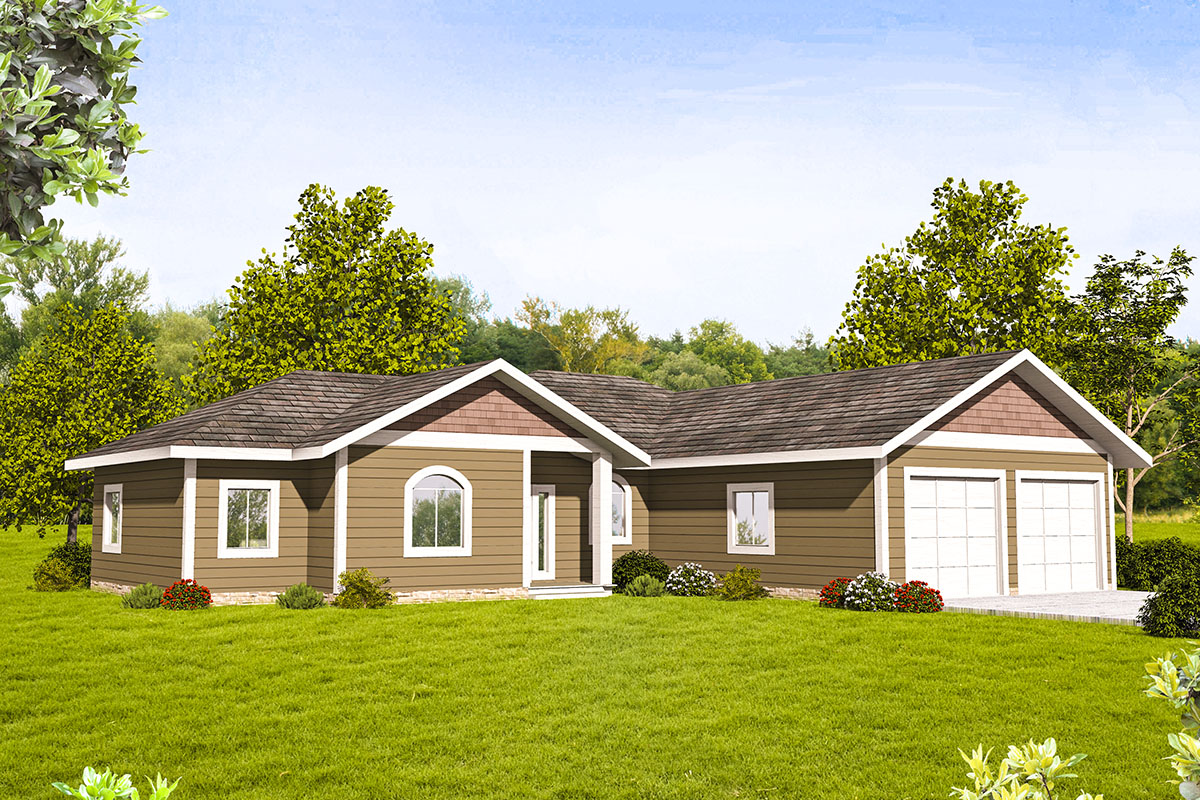 Plan 35565GH: Ranch House Plan with Heated Storage Space