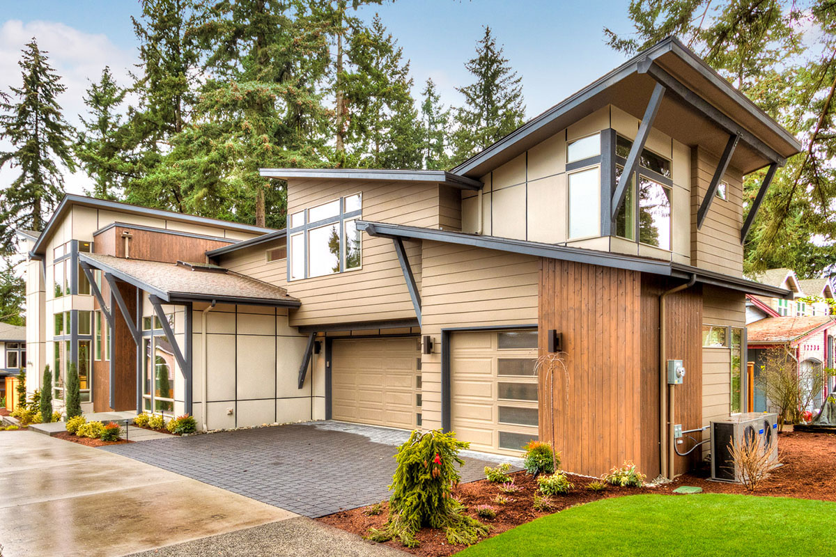 Plan 23695JD: Angular Modern Home Plan With Vaulted Bonus Room