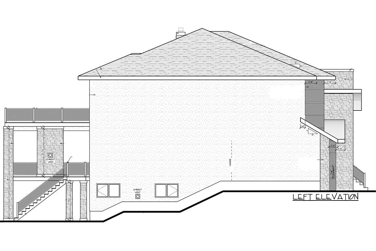 Modern House Plan with Curved Stair Wall - 81690AB | Architectural ...