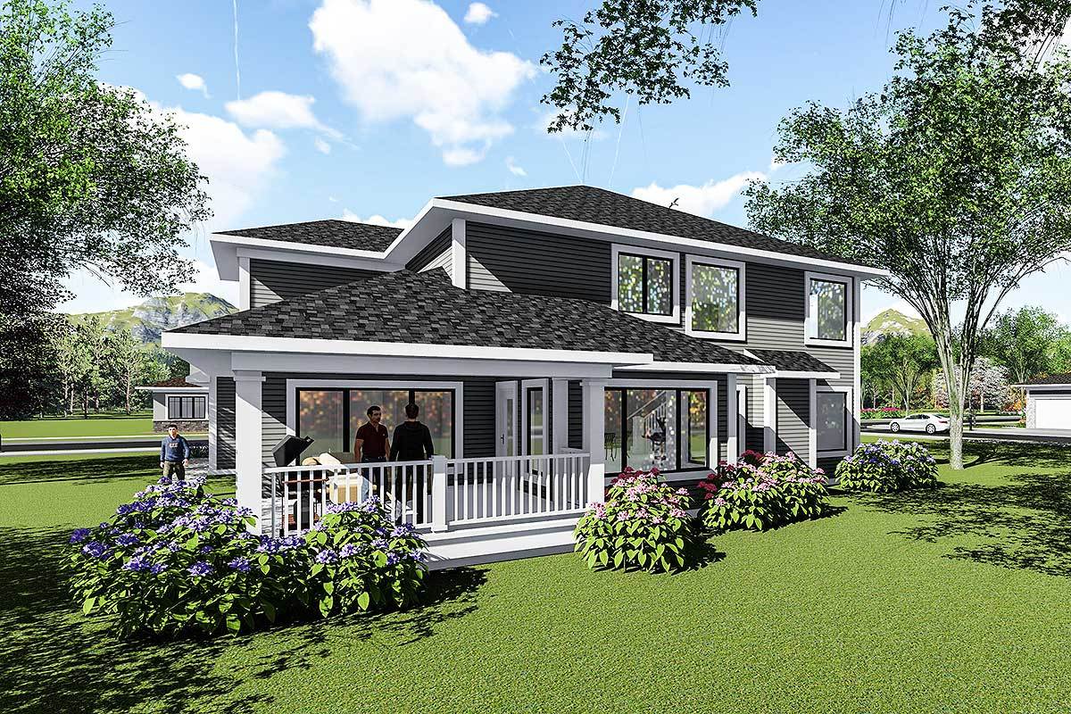 Two Story Prairie Style House Plan 890061ah