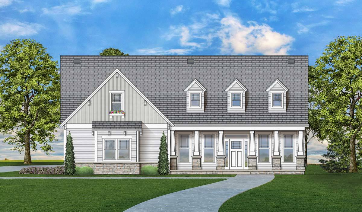 Country Home with Vaulted Spaces and a Bonus Option - 12312JL ...