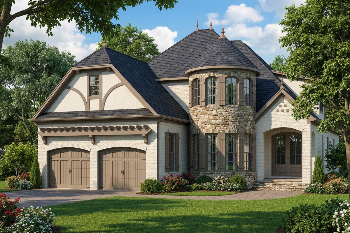 Plan 60708ND: European House Plan With Castle-Like Details - 2744 Sq Ft