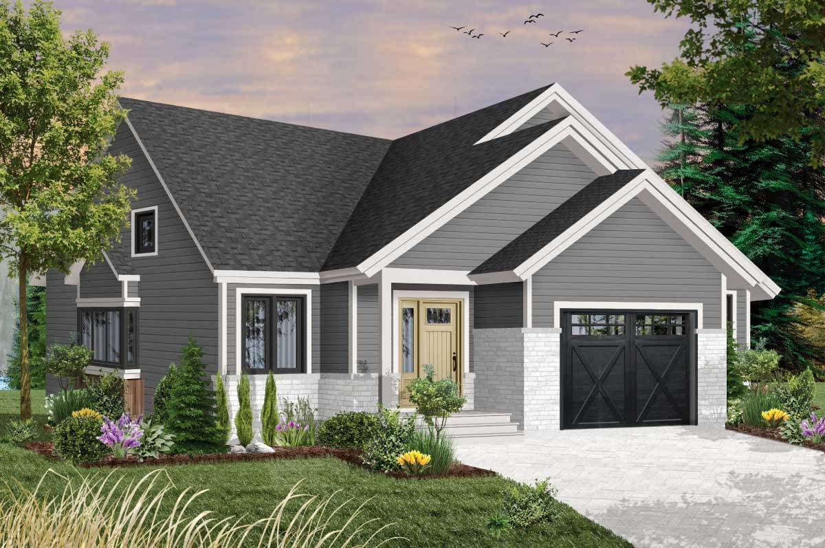 Cottage Open Front-To-Back on the Left - 22517DR | Architectural ...