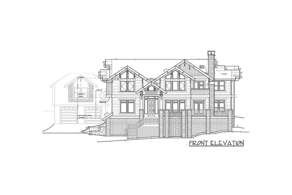 Lodge-Style House Plan with Attached Guest House - 85264MS ...