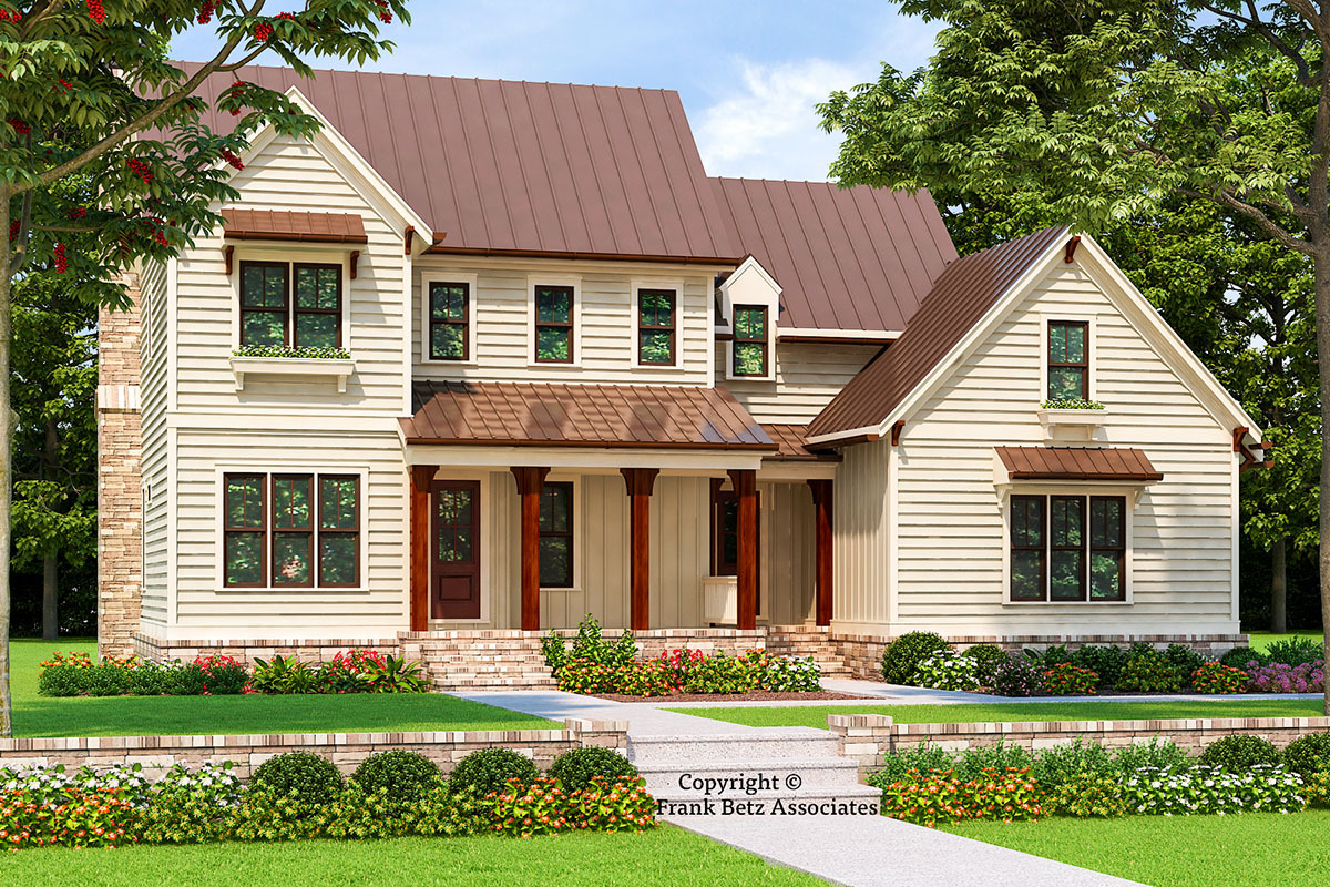 Country Home Plan with Metal Roof and Clean Trim Lines - 710062BTZ ...
