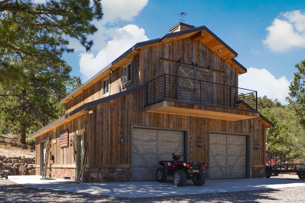 1-Bed Barndominium with 3-Car Garage on Ground Level - 61320UT ...