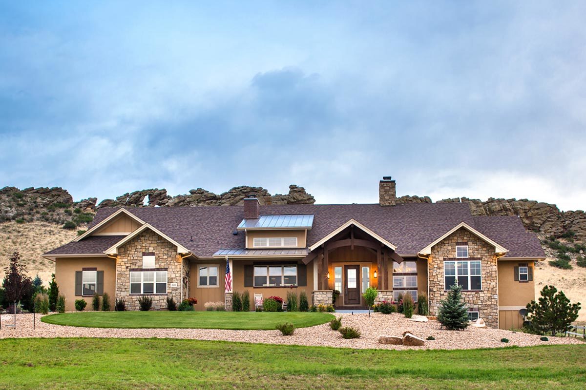 Rustic One-Level Mountain House Plan with Optional Lower Level ...