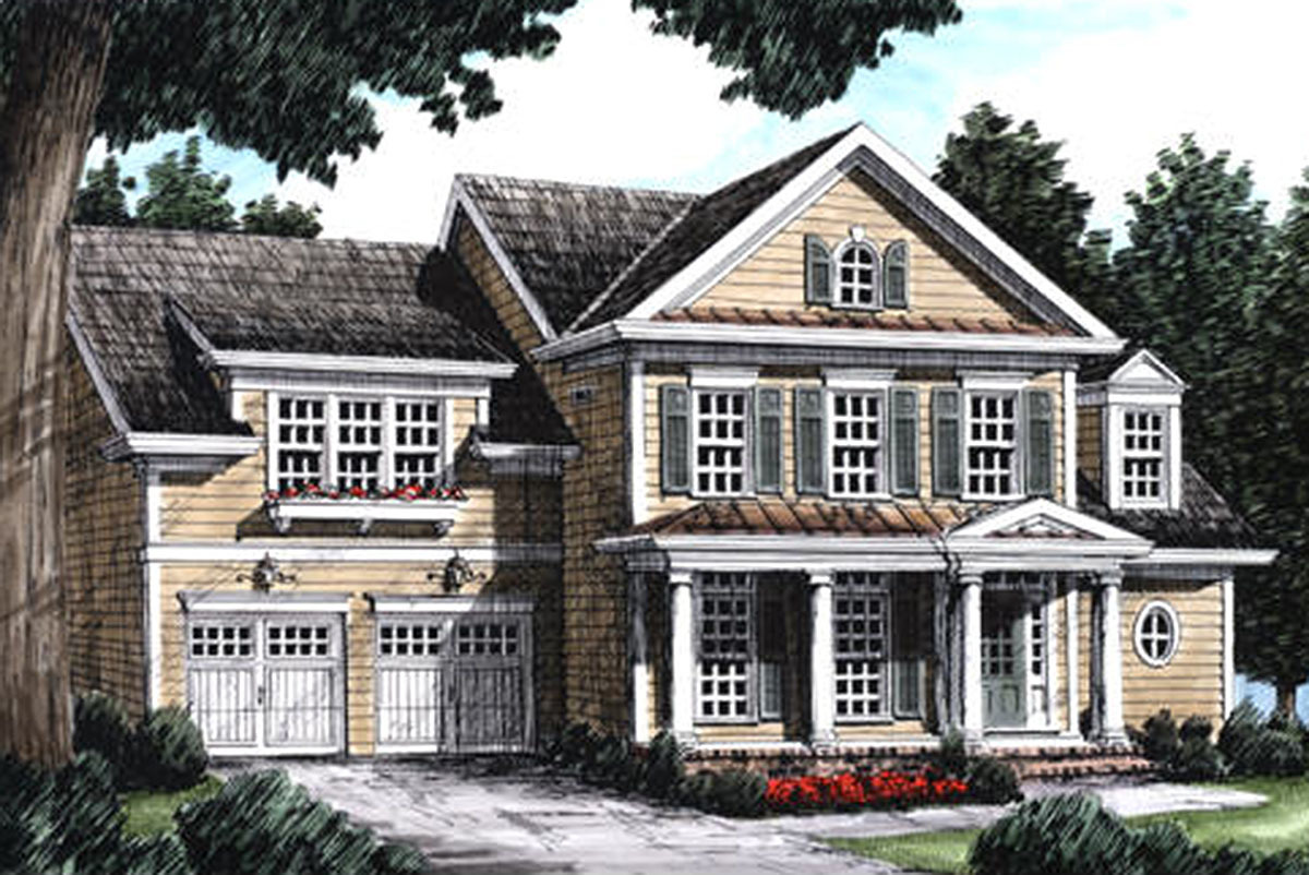 Timeless Two-Story House Plan with Second-Level Sleeping Rooms ...