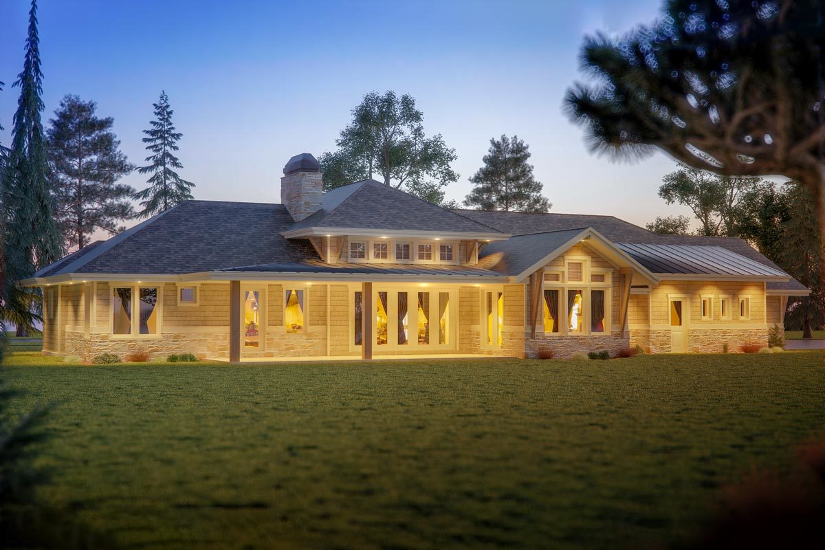 One-Level Craftsman House Plan with Spacious Service Areas - 95076RW ...