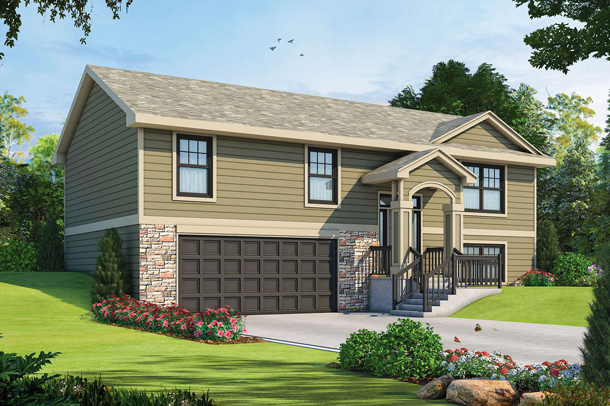 Split Level House Plans With Side Garages
