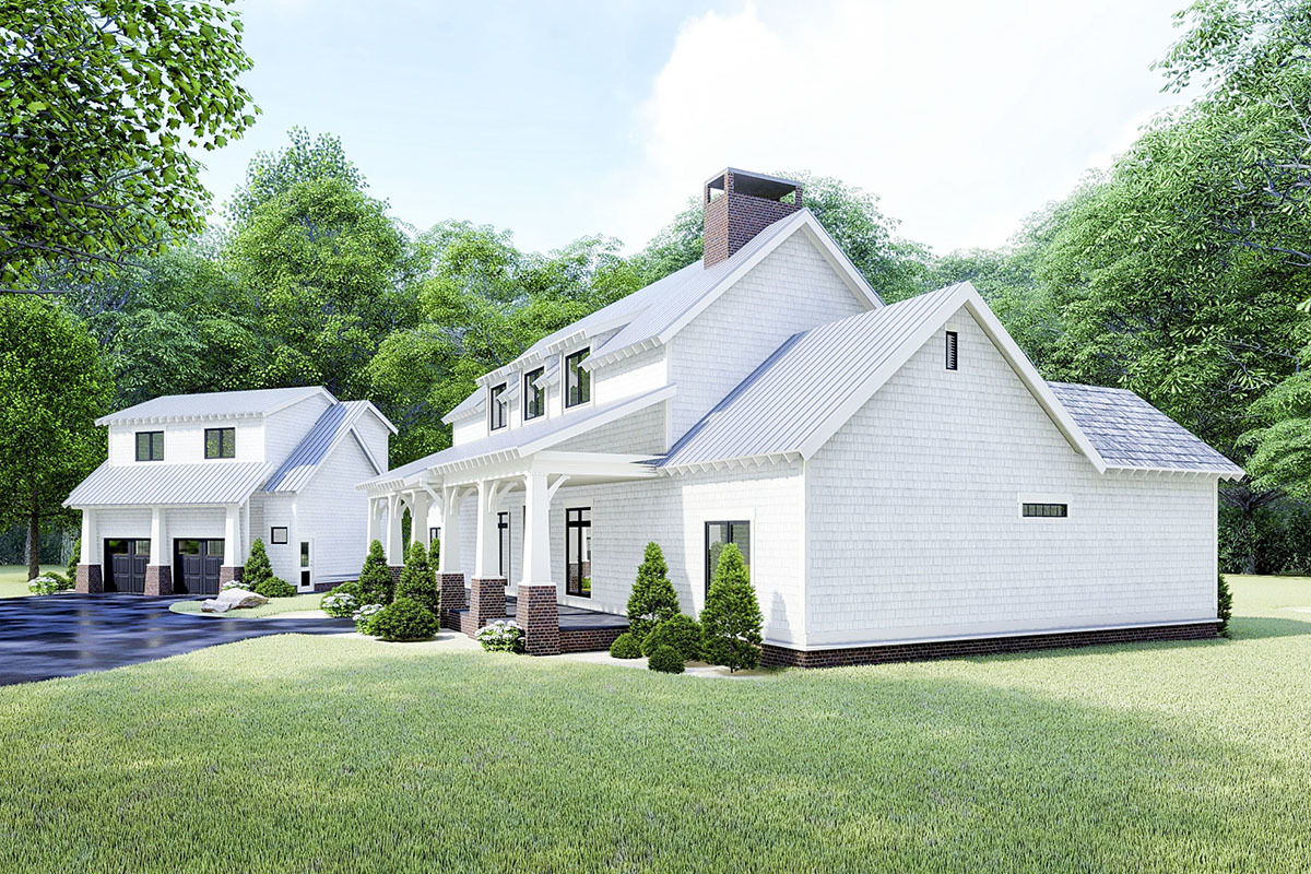 Rustic 3-Bed House Plan and Garage with Lofts - 70629MK | Architectural ...