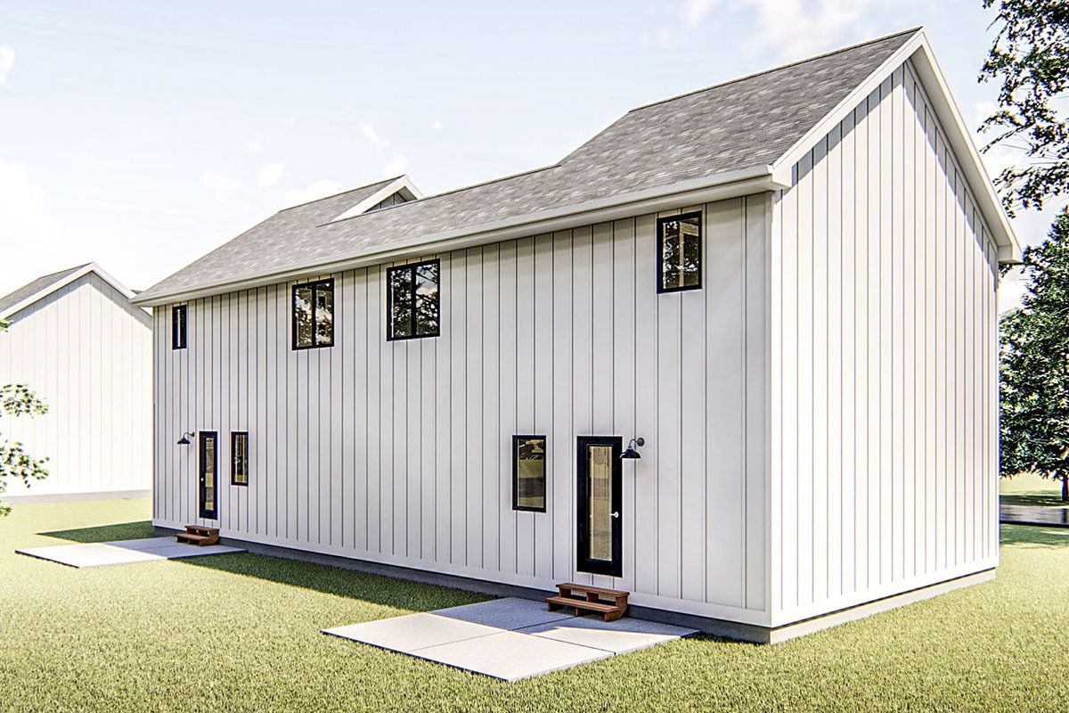 Modern Farmhouse Duplex with Extra-deep Garage - 62771DJ ...