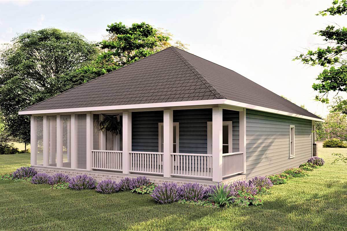 Southern Cottage with Porches in Front and Back - 25001DH ...