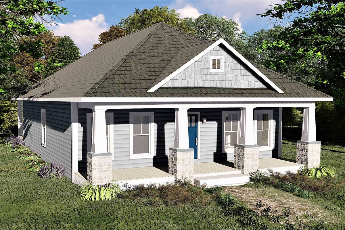 Southern Cottage with Porches in Front and Back - 25001DH ...