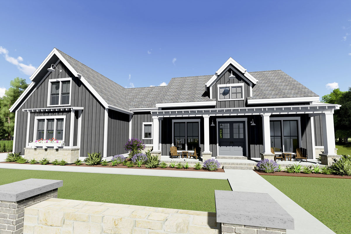 Gorgeous Farmhouse Plan for a Rear-sloping Lot - 64471SC ...