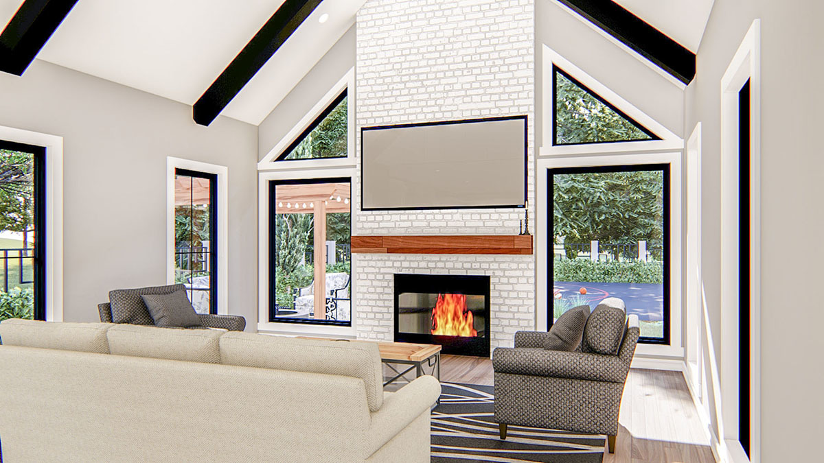 Modern Farmhouse Plan with Courtyard Entry Garage - 62787DJ ...