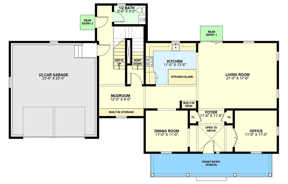 Exclusive New American House Plan with Upstairs Bedrooms - 180002ALH ...