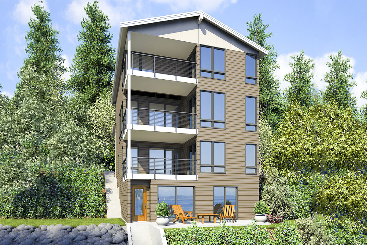 Narrow 4-Level House Plan with Walk-out Level Apartment - 23833JD ...