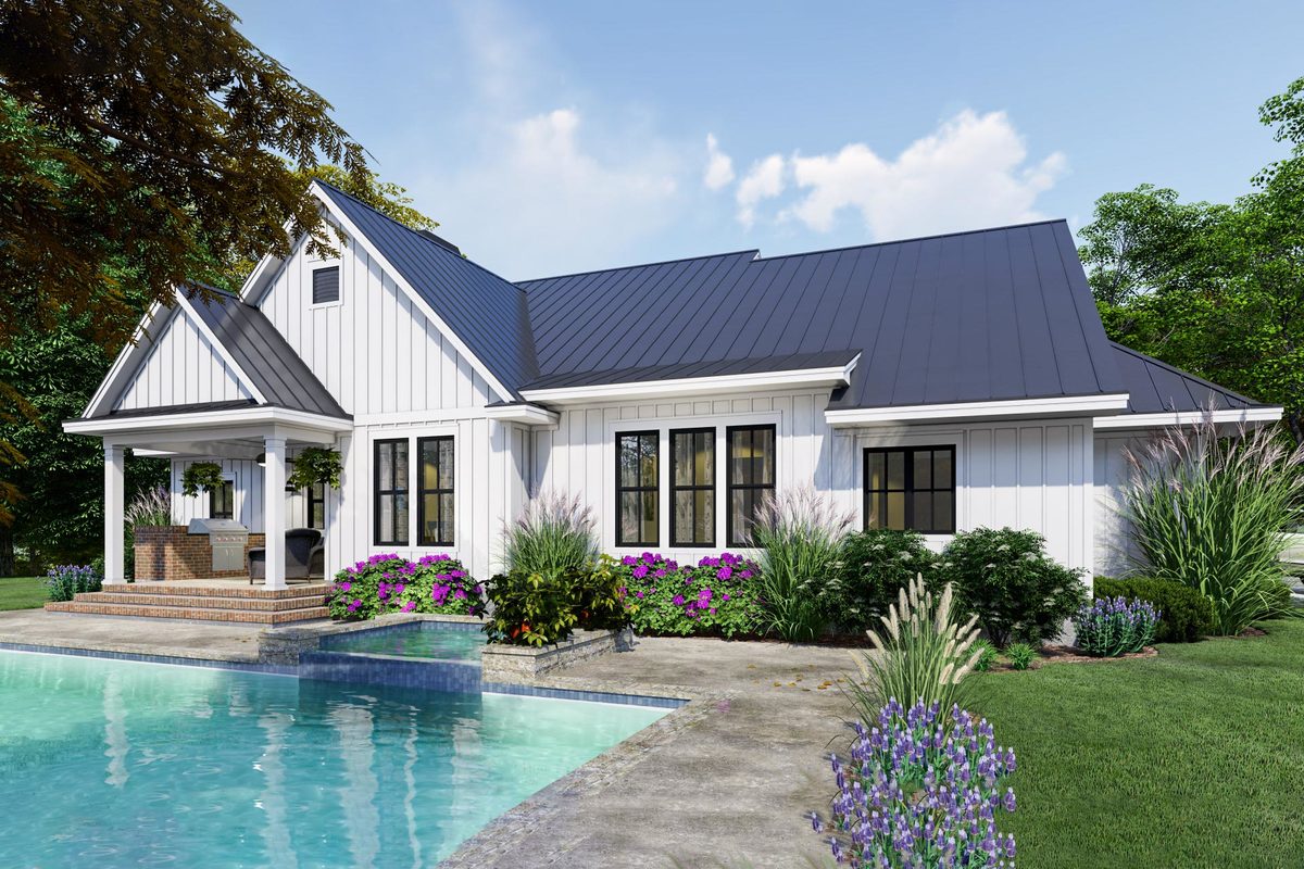 Country Home Plan with Welcoming Front Porch and Bonus Expansion ...