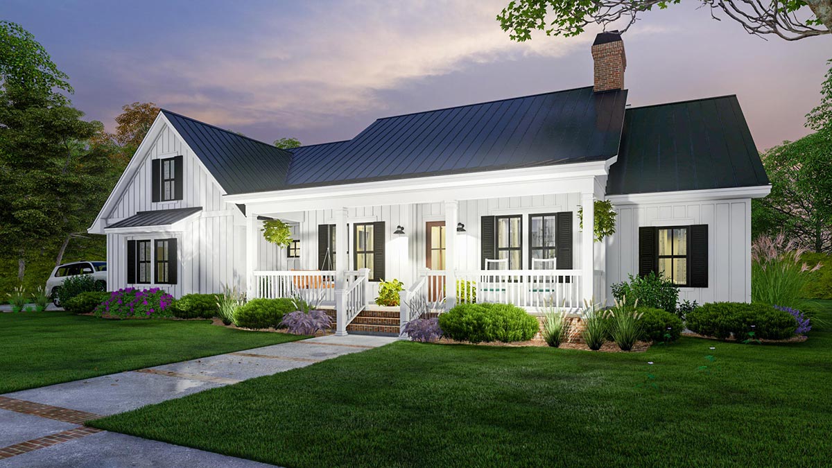 Country Home Plan with Welcoming Front Porch and Bonus Expansion ...