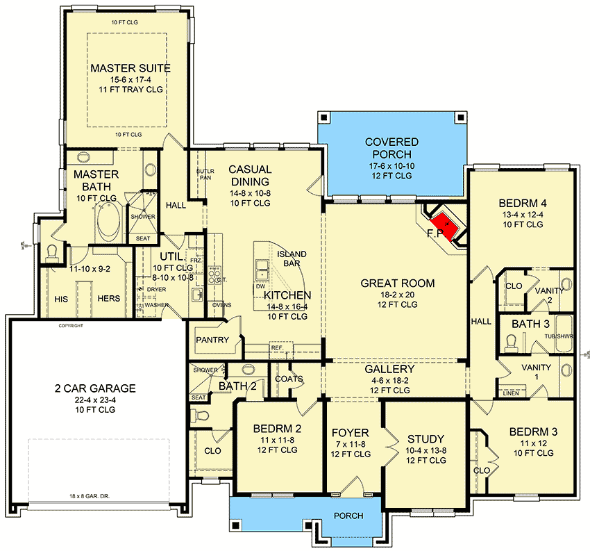 Plan 54023lk Exclusive Hill Country Home Plan With Open Concept