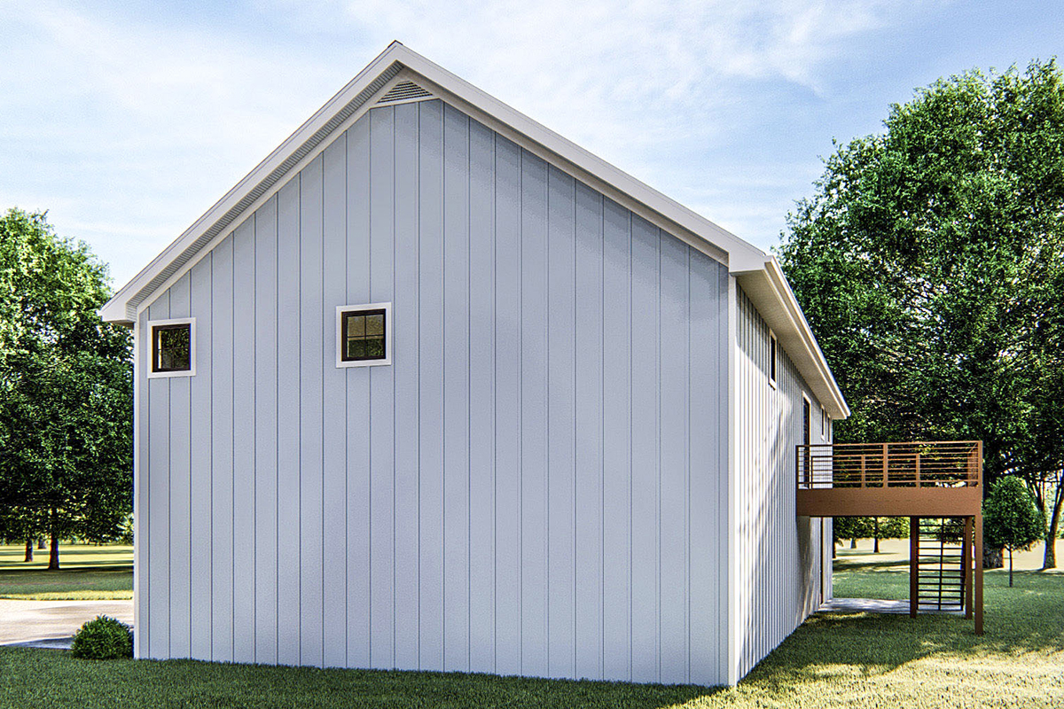 Post Frame Barndominium Home Plan with Oversized Garage - 62810DJ ...