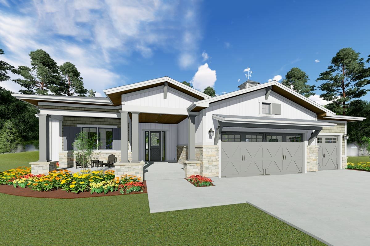One-Level Craftsman Home Plan with Ample Outdoor Space - 64499SC ...