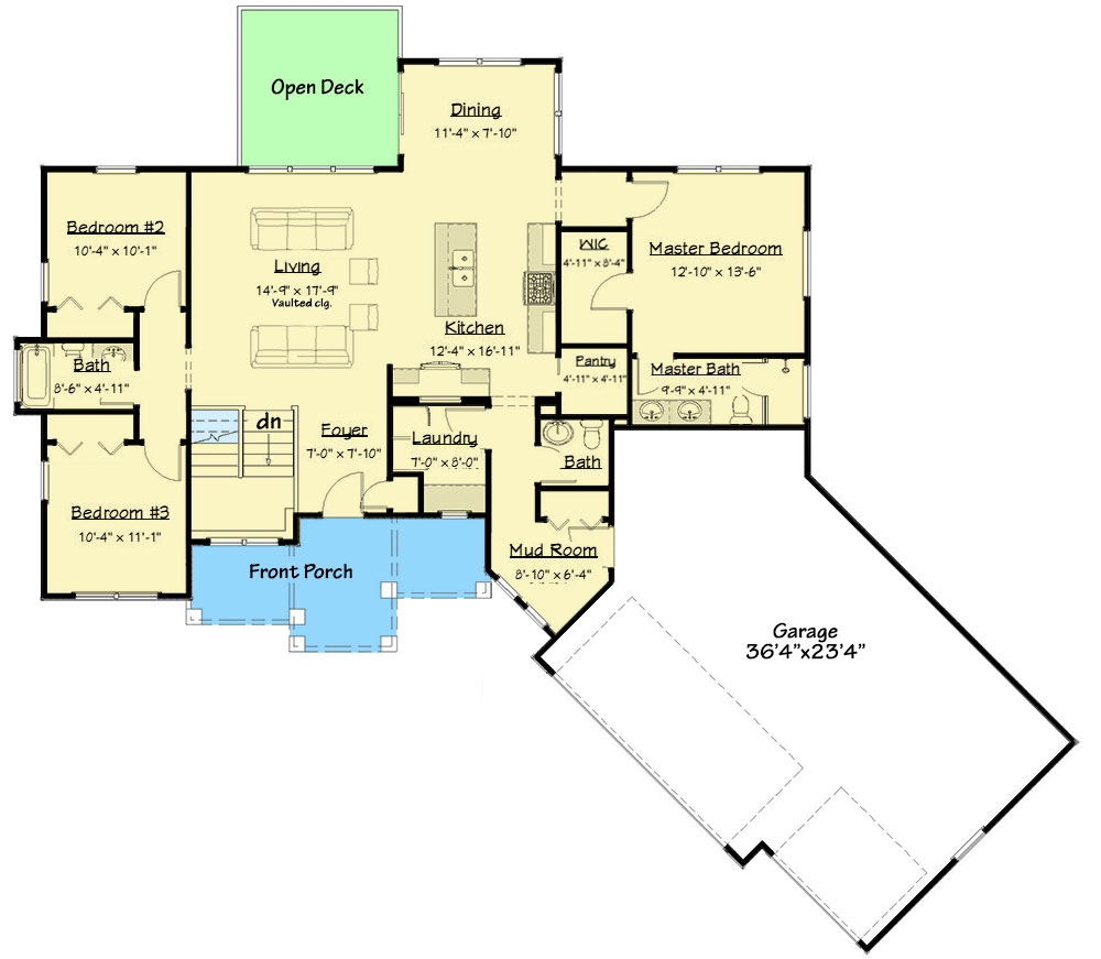 Downsized Exclusive 3-Bed House Plan with Split Bedrooms - 149005AND ...