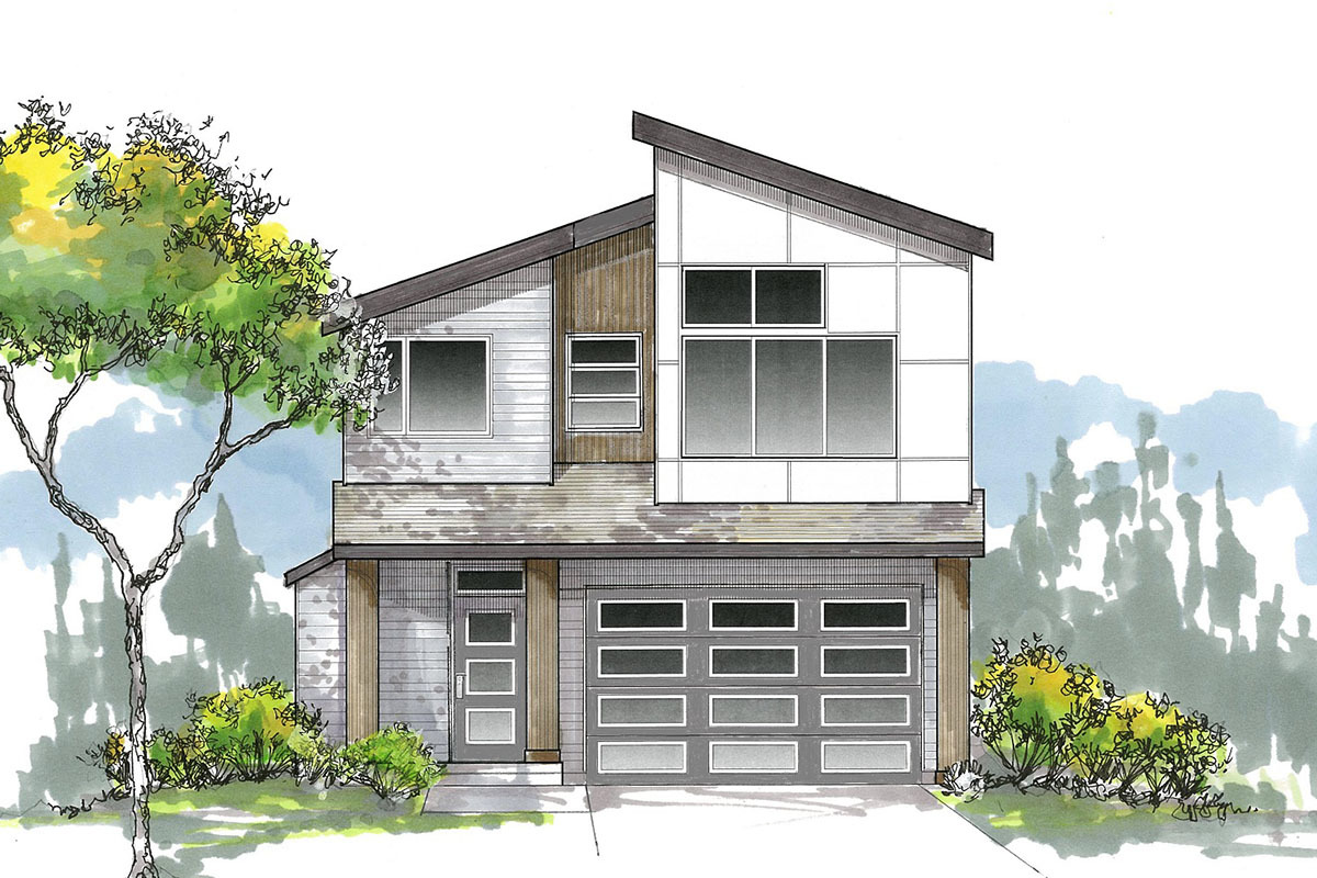 1631 Square Foot Contemporary Plan Just 26-Feet Wide Perfect for a ...
