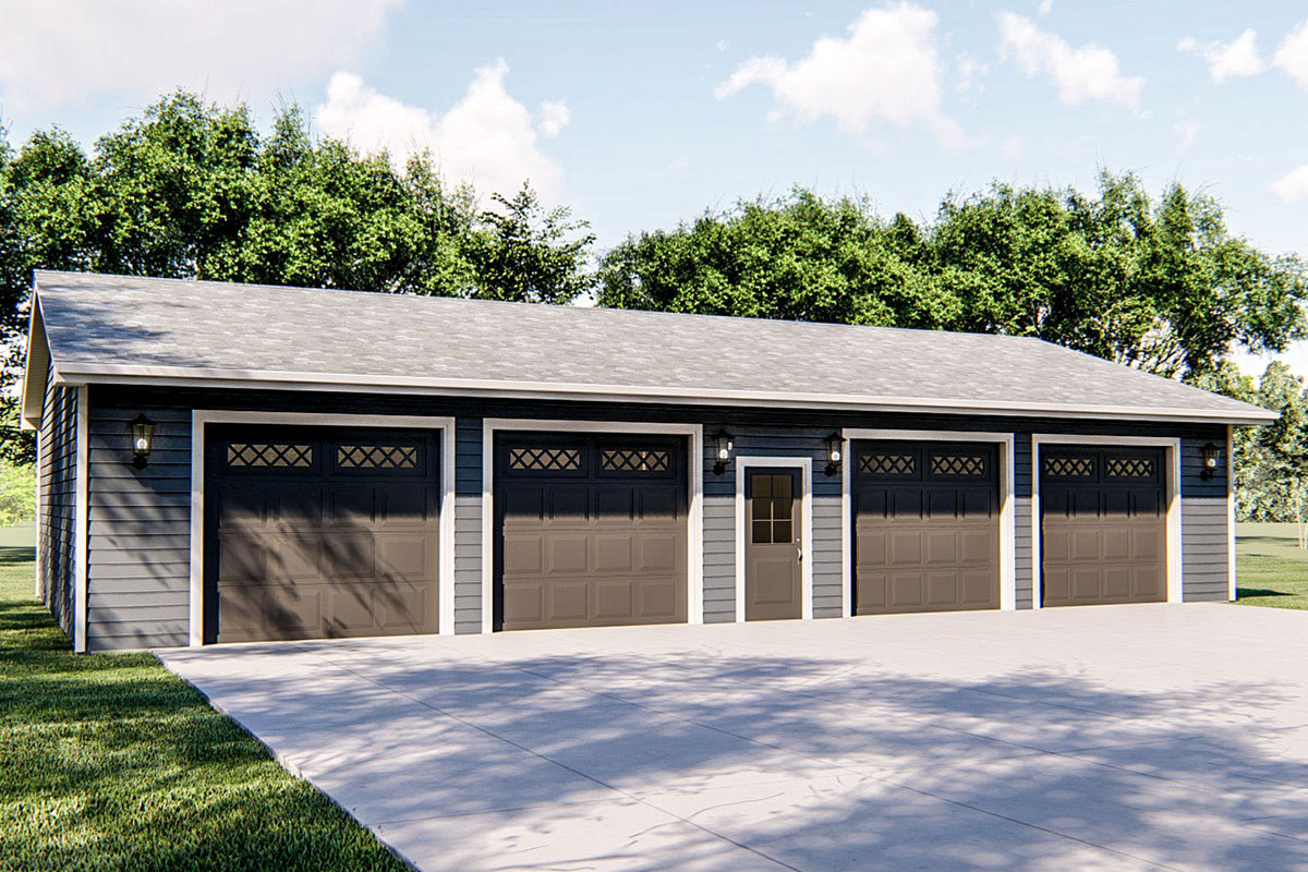 Plan 62851DJ: Detached Garage Plan with Four Separate Bays