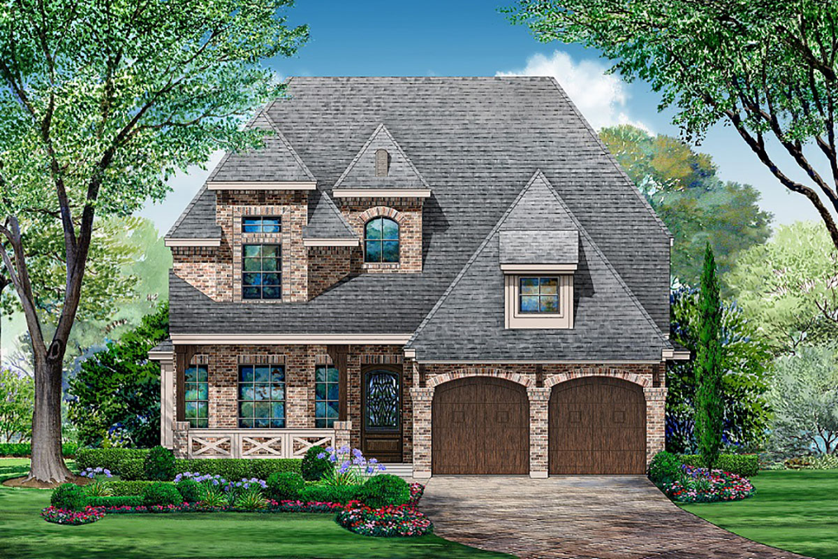 Plan 36609TX: Brick-Clad Traditional House Plan with Fun-Filled Second ...