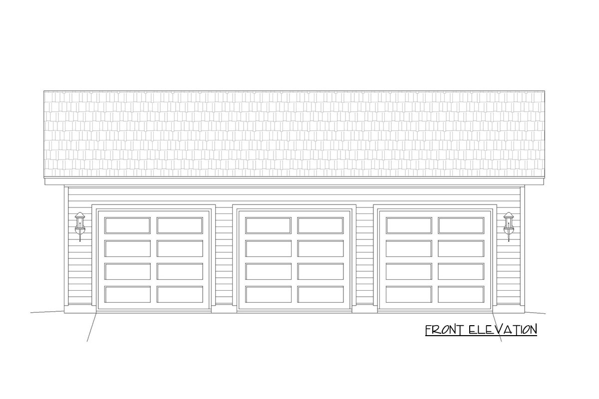 3-Car Detached Garage with 3 Separate Bays - 68661VR | Architectural ...