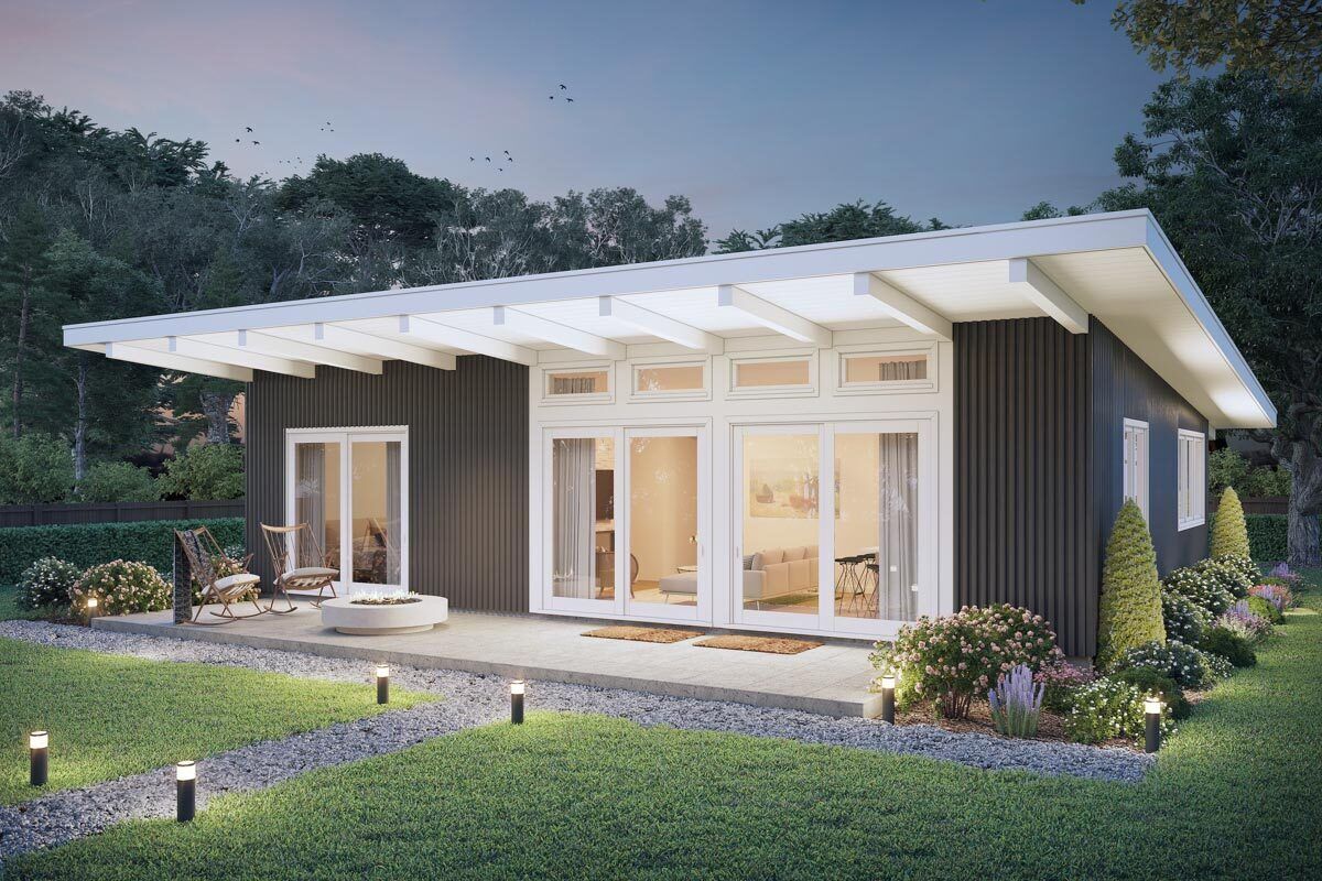 Modern House Plan with Low-Pitched Roof - 67792NWL | Architectural ...