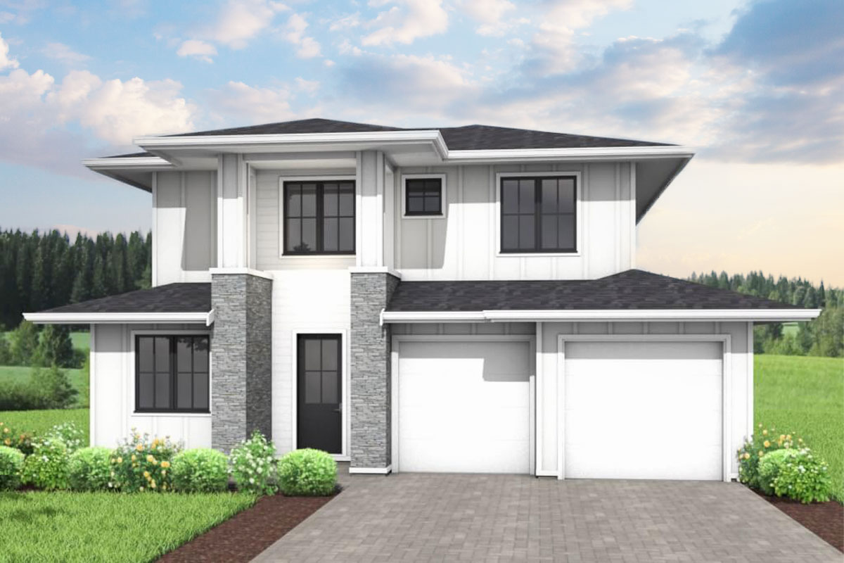 2-Story Prairie-Inspired House Plan with Deep Overhangs - 1950 Sq Ft ...