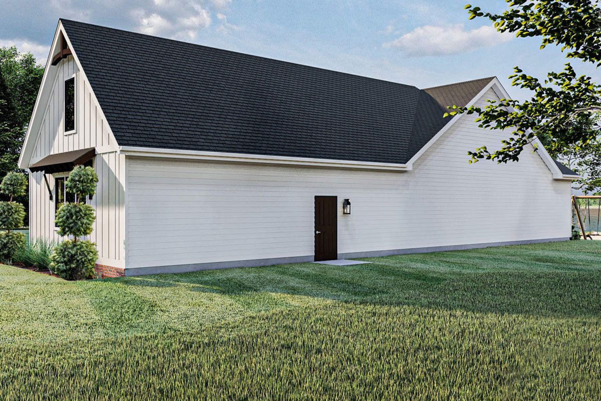 Modern Farmhouse Plan with Room Above a 2-Car Courtyard Garage ...