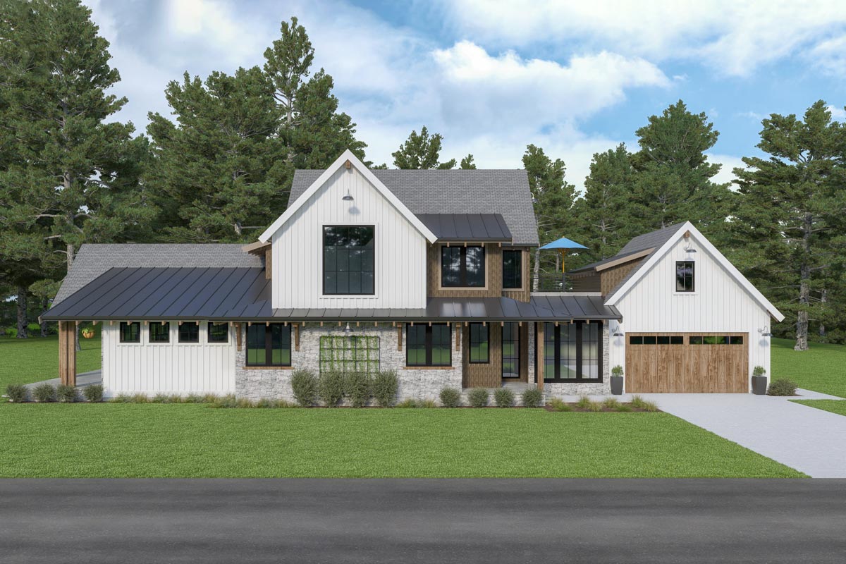Plan 280103JWD: Modern Farmhouse Plan with Main Floor Master and Home ...