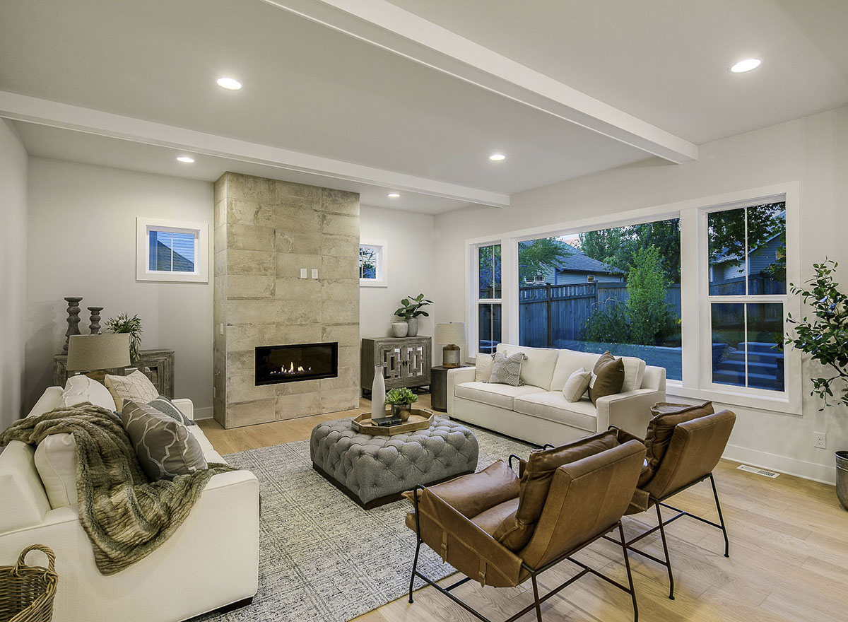 New American House Plan with Open Concept Living and Home Office ...
