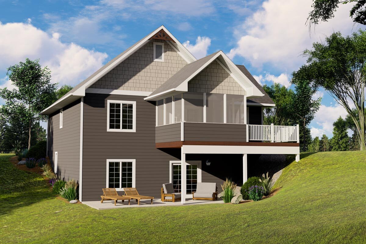 Cozy Cottage Plan with Screened Porch and Optional Lower Level ...