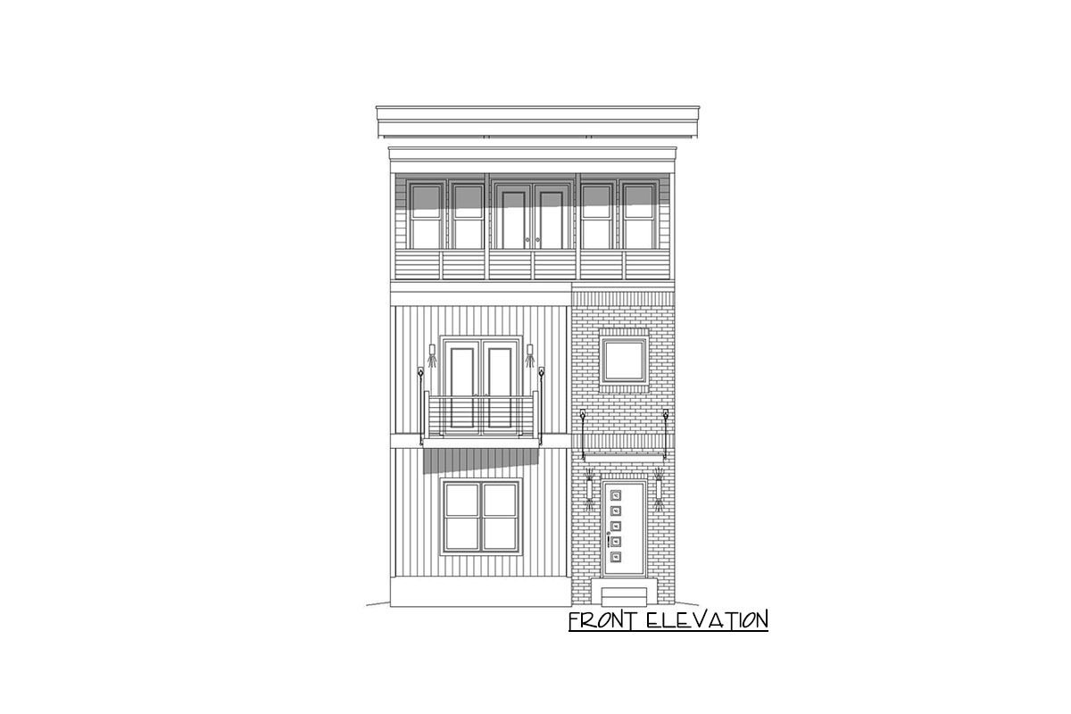 Modern Contemporary 3-Story Home Plan Ideal for Narrow Lot - 68703VR ...
