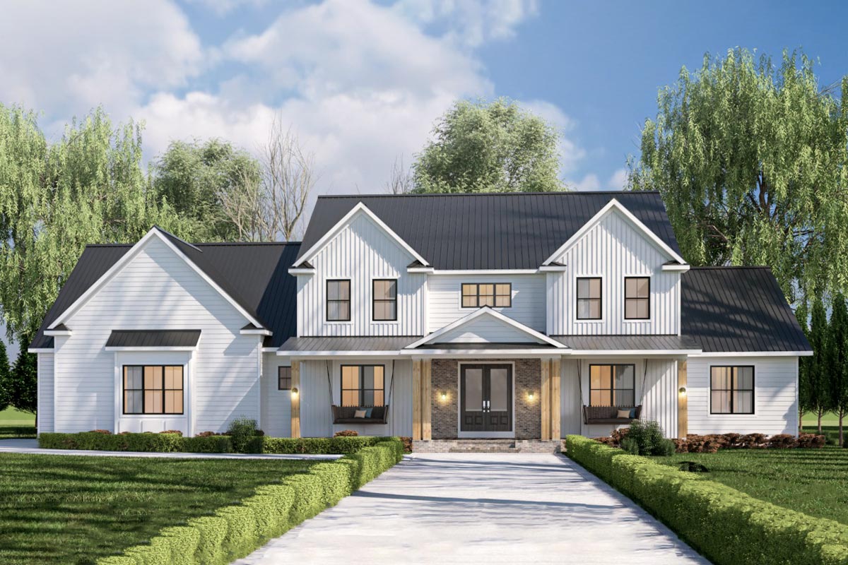 Plan 911002JVD: Modern Farmhouse Plan Under 3800 Square Feet with ...