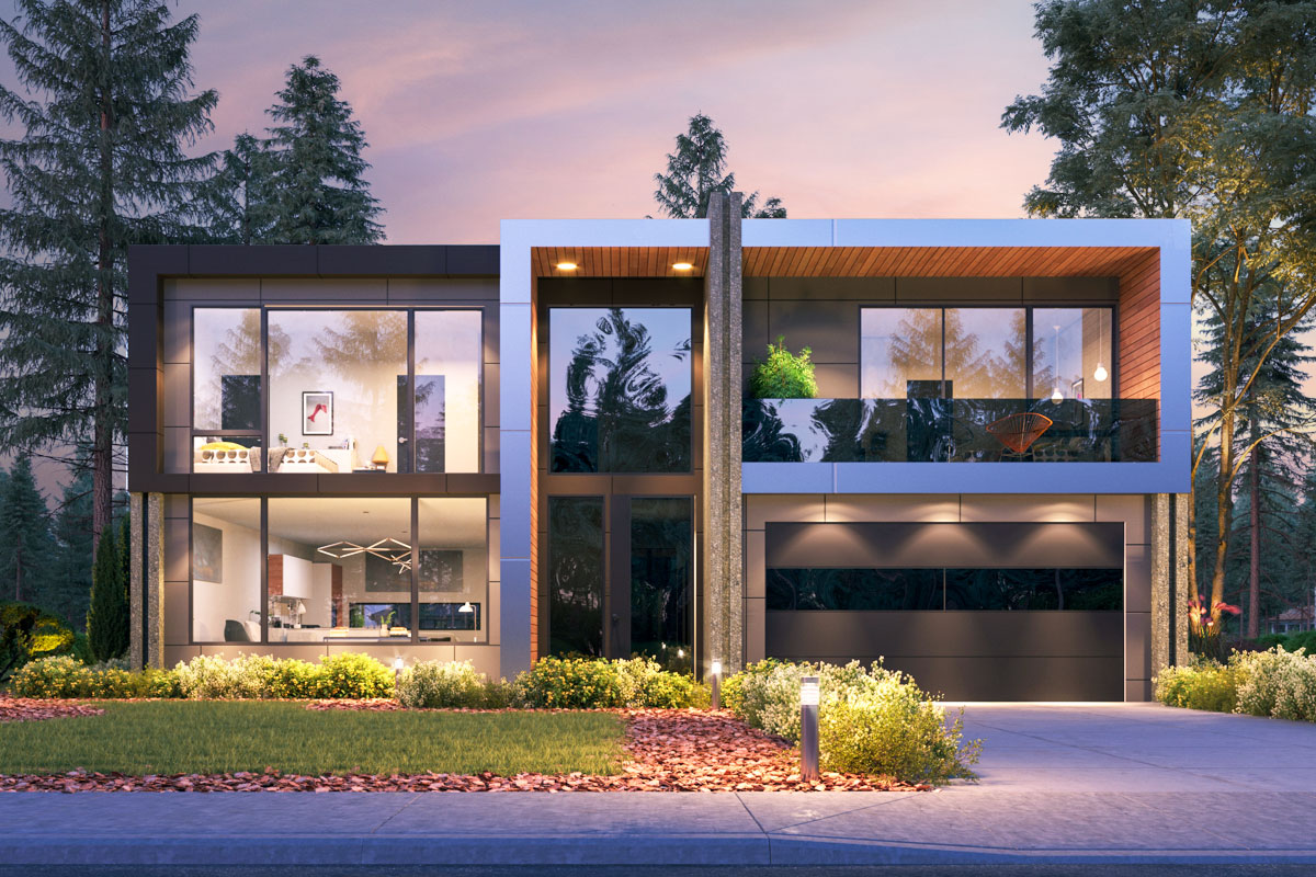 Plan 666095RAF: Contemporary Two-Story House Plan with Open Concept ...