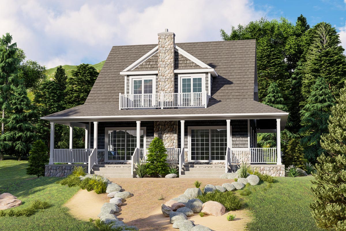 Plan 135013GRA: Two-story Cottage Plan with Wrap-around Porch