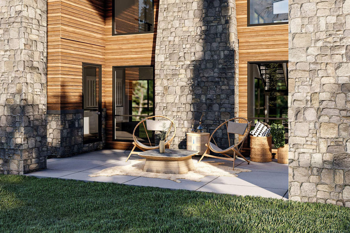 Modern Mountain House Plan with 3 Living Levels for a Side-sloping Lot ...