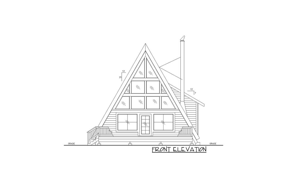 2-Bed Contemporary A-Frame House Plan with Loft - 35598GH ...
