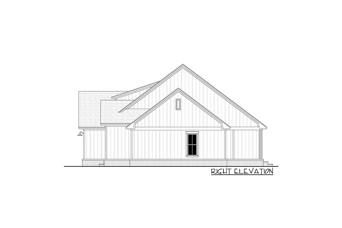 New American Farmhouse Plan with Attractive Shed Dormer Above Open ...