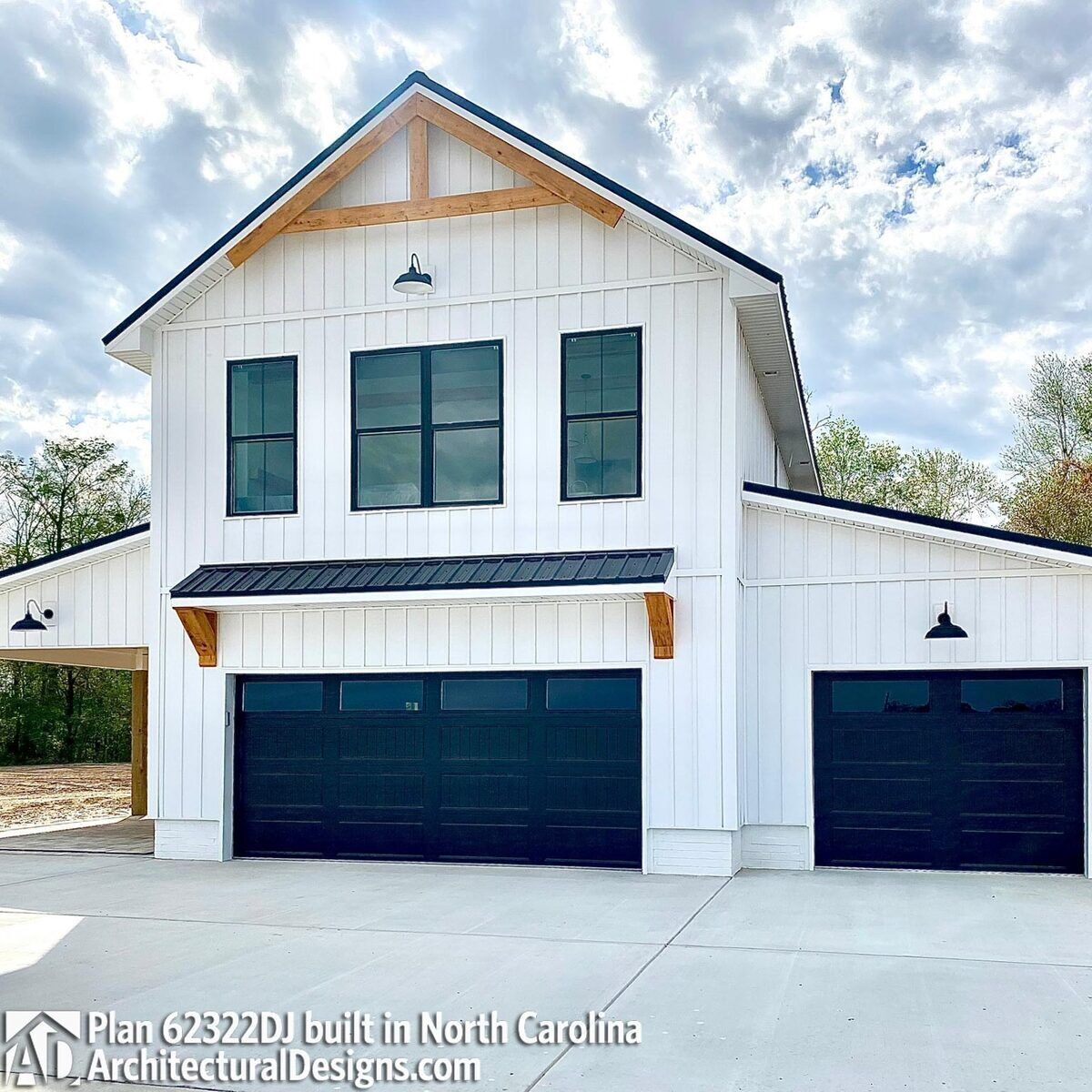 New American Garage Apartment Plan with Barndominium Styling - 62322DJ ...