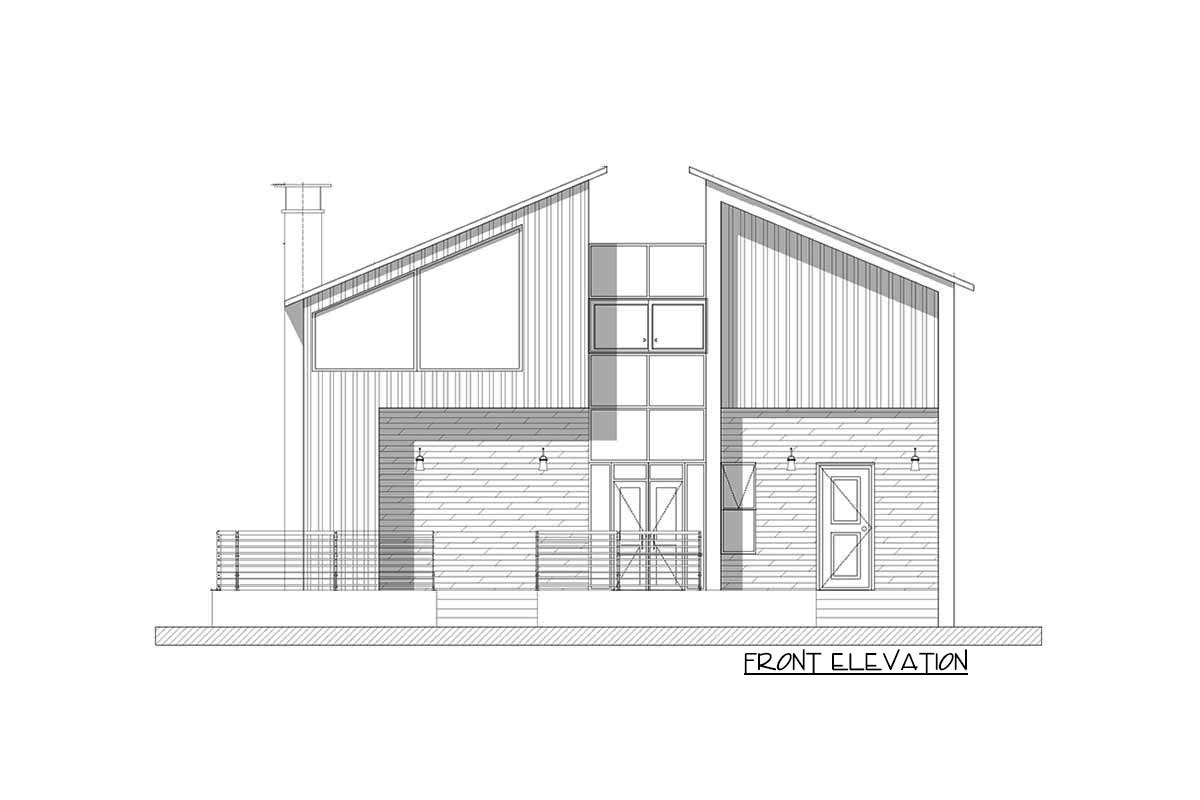 Exclusive Modern Home Plan with Vaulted Ceiling in the Great Room ...