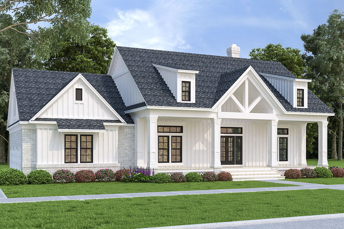 Plan 55218BR: Modern Farmhouse with Open Floor Plan and Two Bonus ...